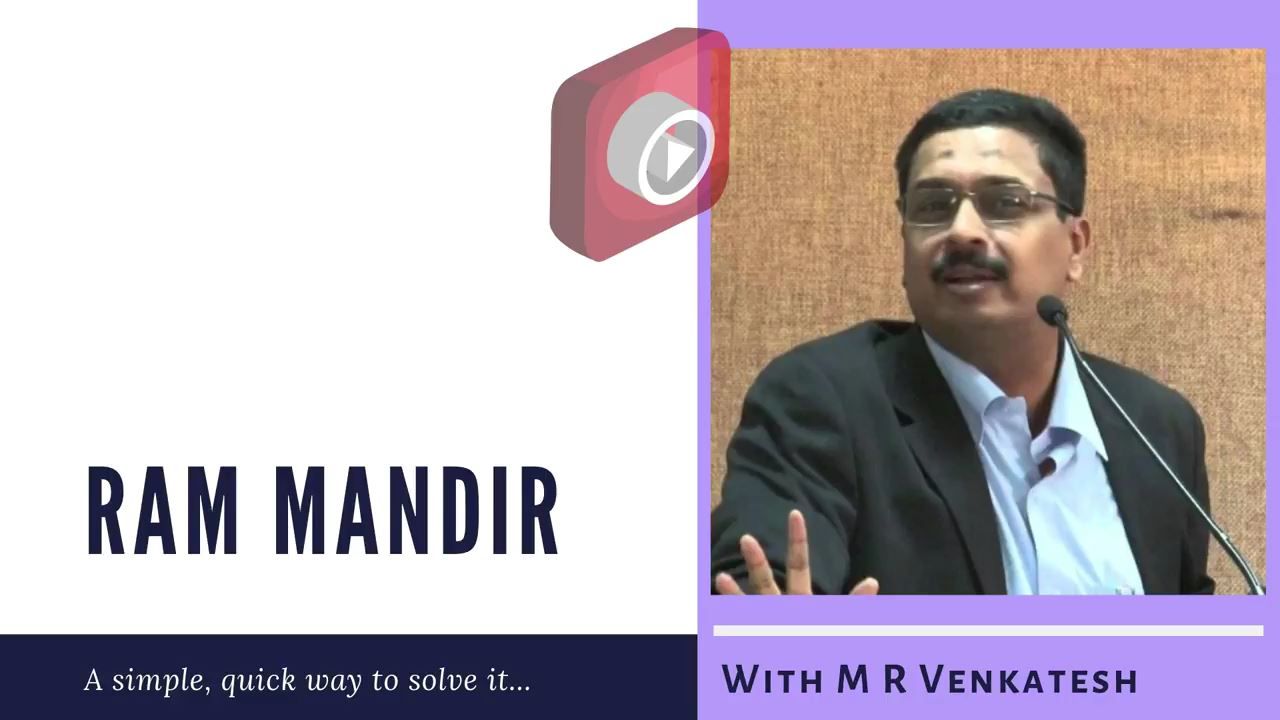 In conversation with M R Venkatesh on a quick way to build Ram Mandir ...