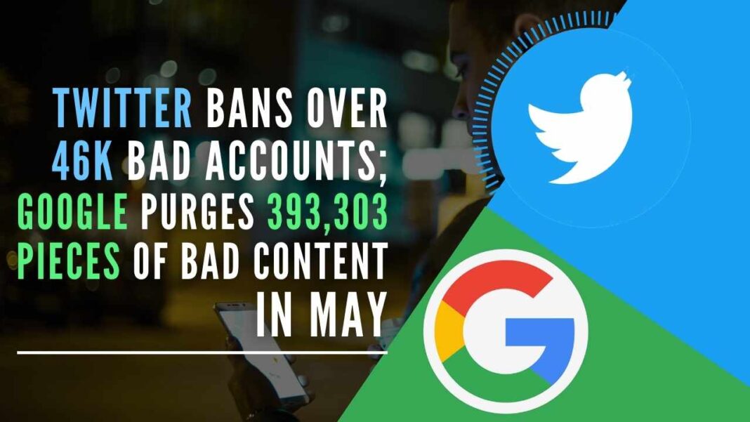 Twitter bans over 46K bad accounts; Google purges 393,303 pieces of bad ...
