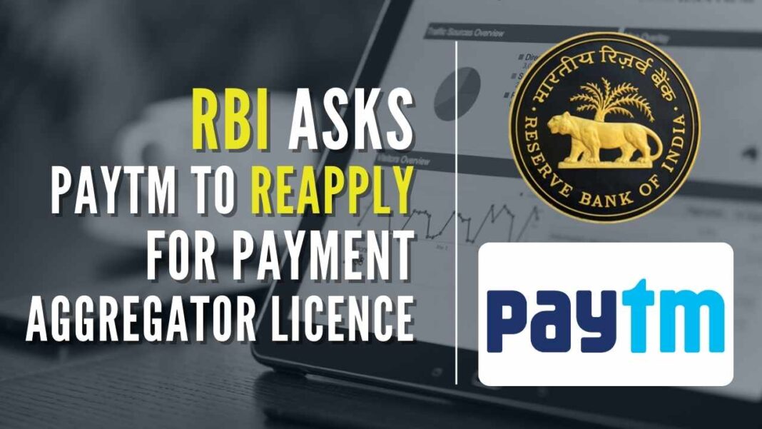Paytm Payments Services Ltd to Resubmit Application