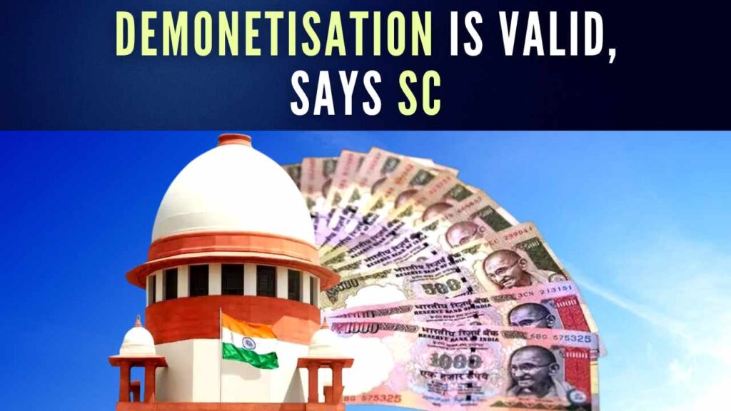 Demonetisation: SC Upholds Centre's Decision to Demonetise
