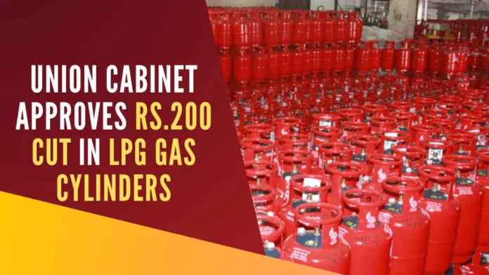 Union Cabinet Approves Rs.200 Cut in LPG Gas Cylinders