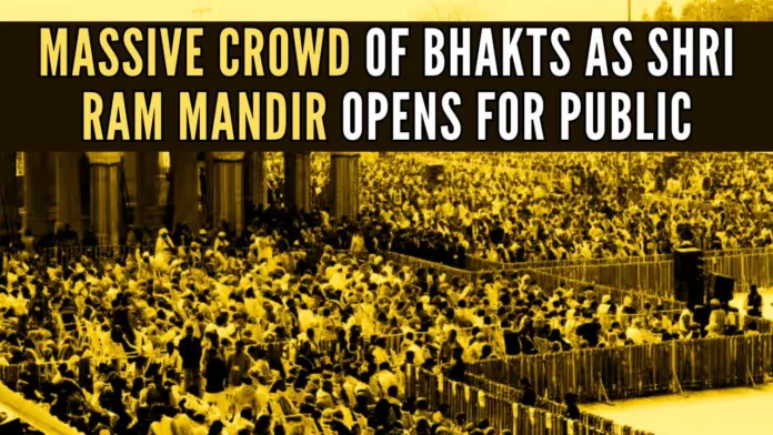 Massive Crowd of Bhakts as Ayodhya Ram Mandir Opens