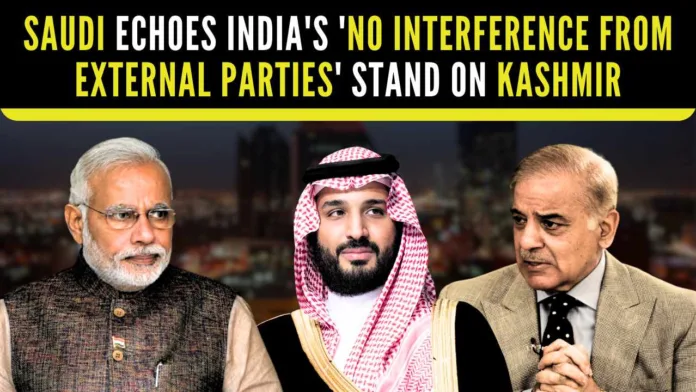 Saudi Arabia Echoes India's 'No Interference from External Parties ...