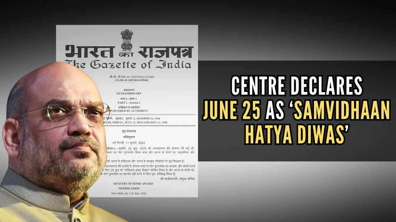 Centre Announces 'Samvidhaan Hatya Diwas' on June 25