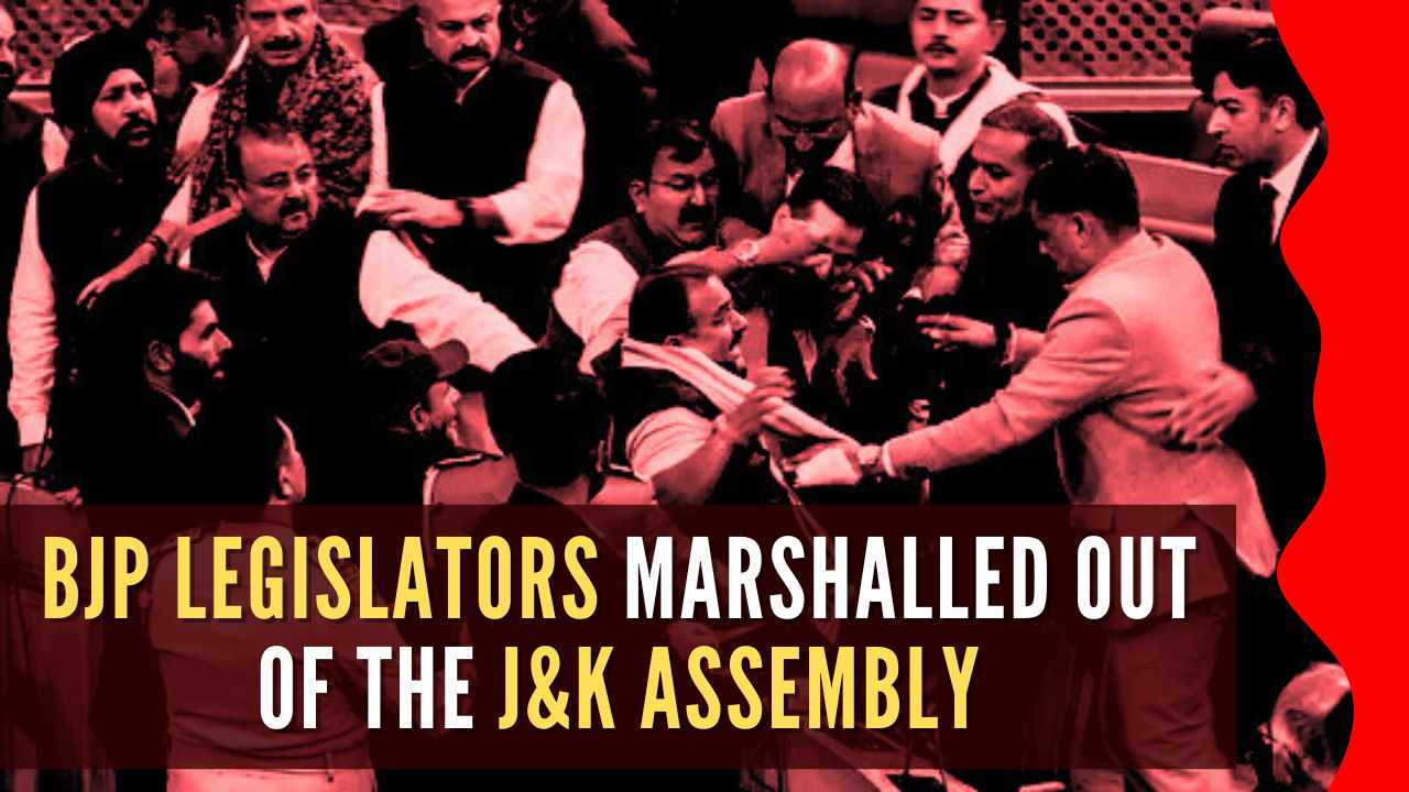 BJP Legislators Marshalled Out of the J&K Assembly