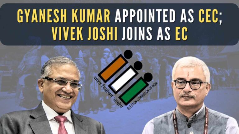 Gyanesh Kumar Appointed as Chief Election Commissioner