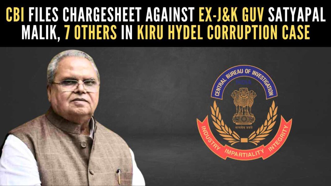 Kiru Hydropower Corruption: CBI Files Chargesheet against Former J&K Guv Satyapal Malik