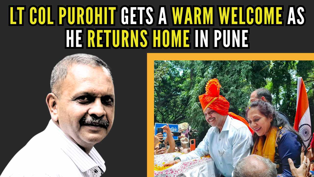 Lt Col Purohit Gets a Warm Welcome as He Returns Home in Pune
